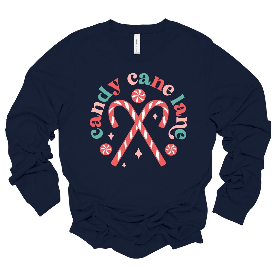 Candy Cane Lane Long Sleeve Shirt: Christmas Peppermint Design - Etsy