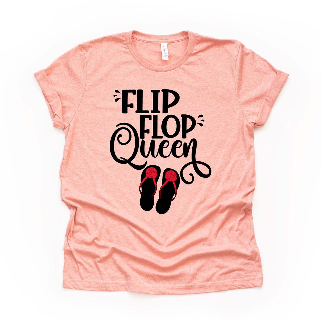 Summer Flip Flop Tee, Flip Flop Queen, Flip Flops With Flower Design ...