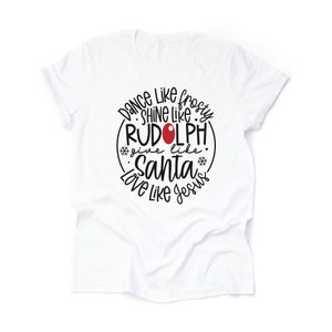 Christmas Christian Tee, Give Like Santa and Love Like Jesus Design on ...