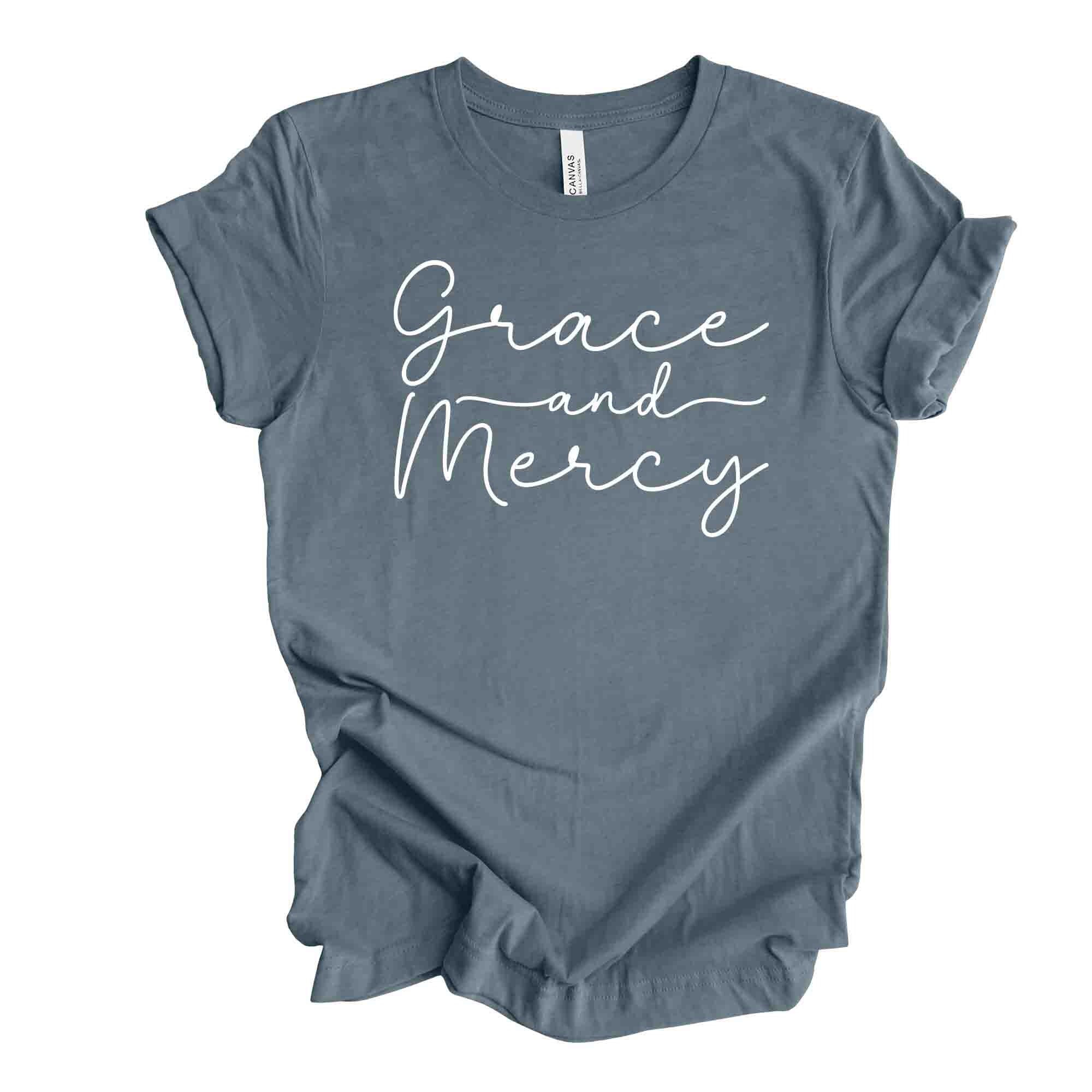 Christian Tee Grace and Mercy Simple Grace Word Art Design - Etsy