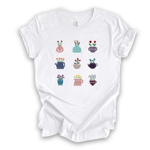 Spring Flowers Tee, Cute Boho Plants in Vases, Boho Flowers Design ...