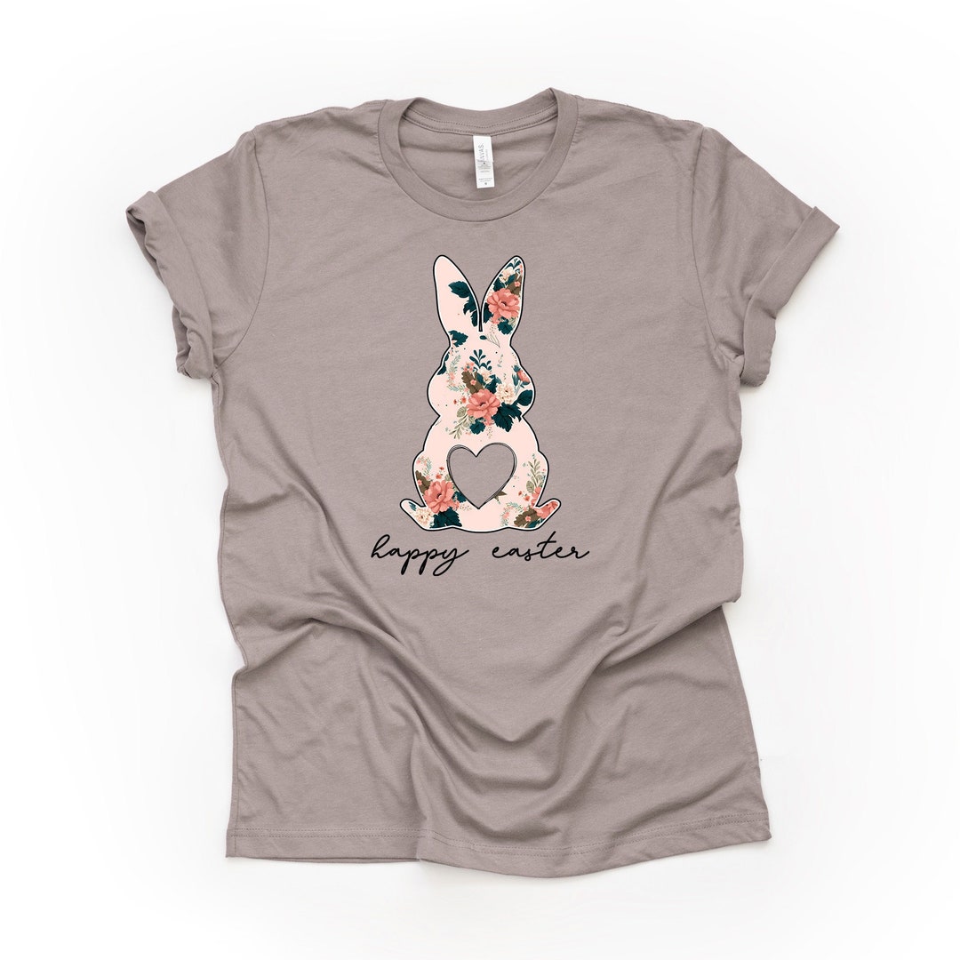 Easter Shirt, Pretty Floral Bunny, Happy Easter Bunny Design, Premium ...