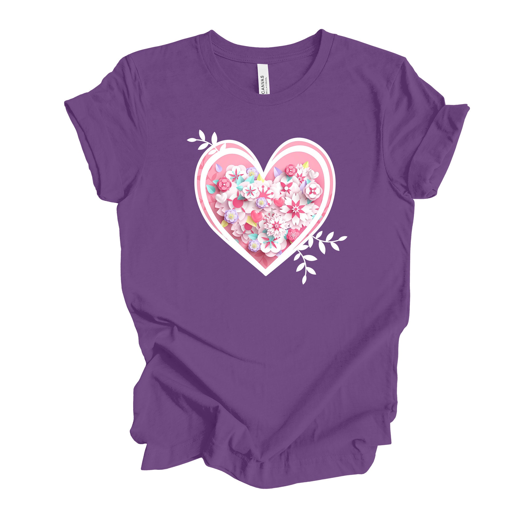 Floral Heart Valentine's Day Tee, Unisex Shirt - Etsy