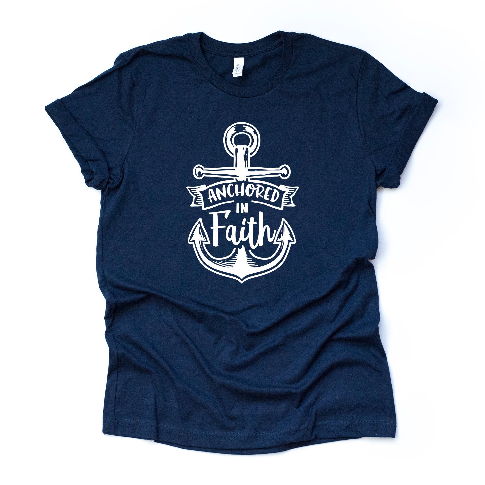 Christian Tee Anchored by Faith Christian Design With Anchor - Etsy
