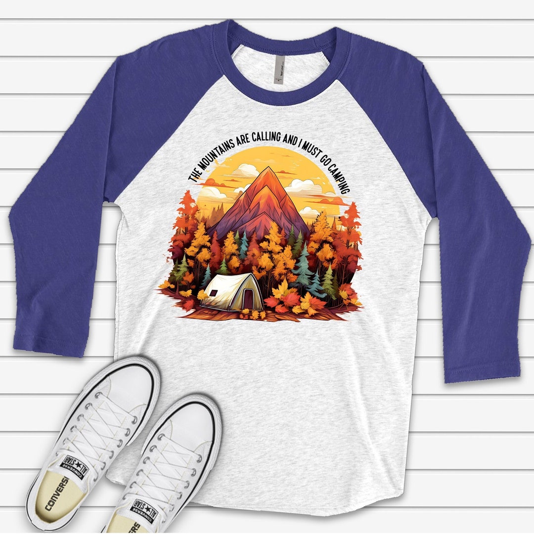 Fall Camping Raglan: Mountains Are Calling, 3/4 Sleeve Shirt - Etsy