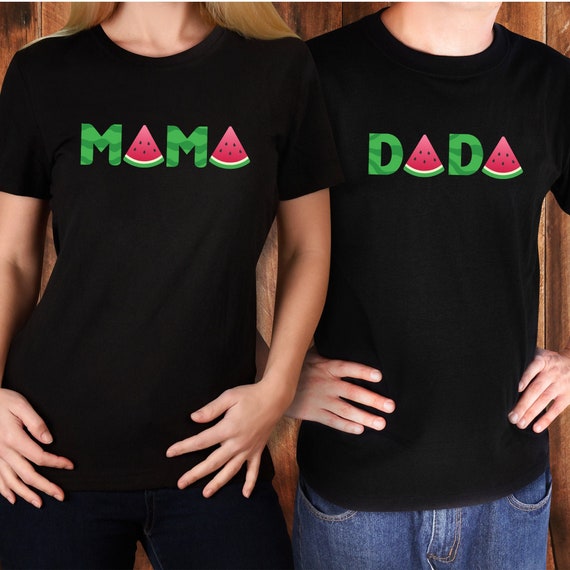 Watermelon Mama or Dada Cute Mom and Dad Couple Watermelon | Etsy