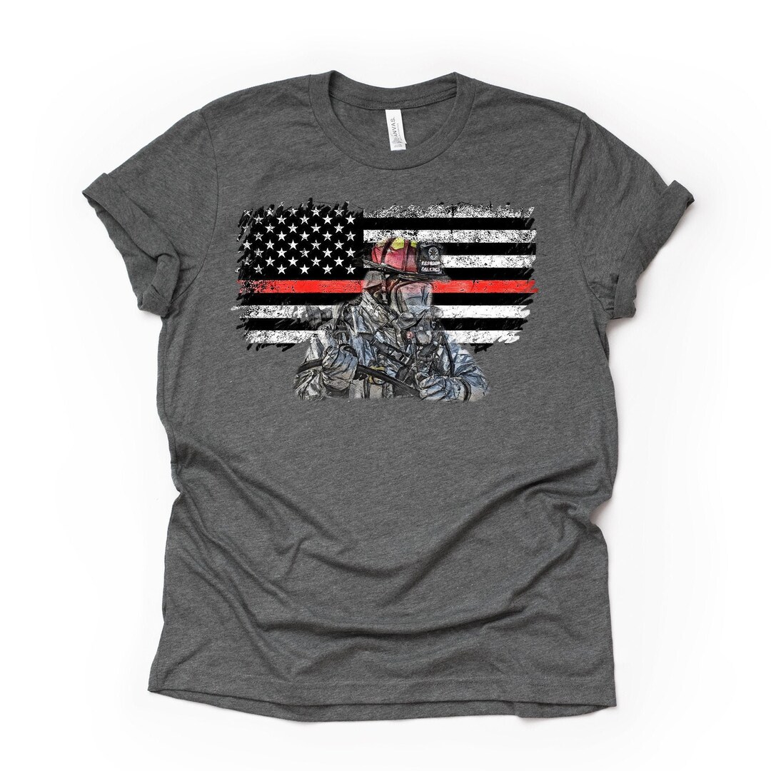 Thin Red Line, American Flag Firefighter, Firefighter Hero Red Design ...