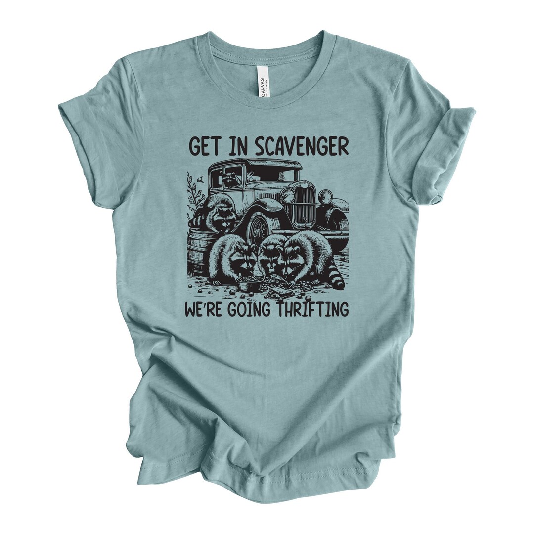 Thrifting Raccoons Tee, Get in Scavenger, We Are Going Thrifting Design ...