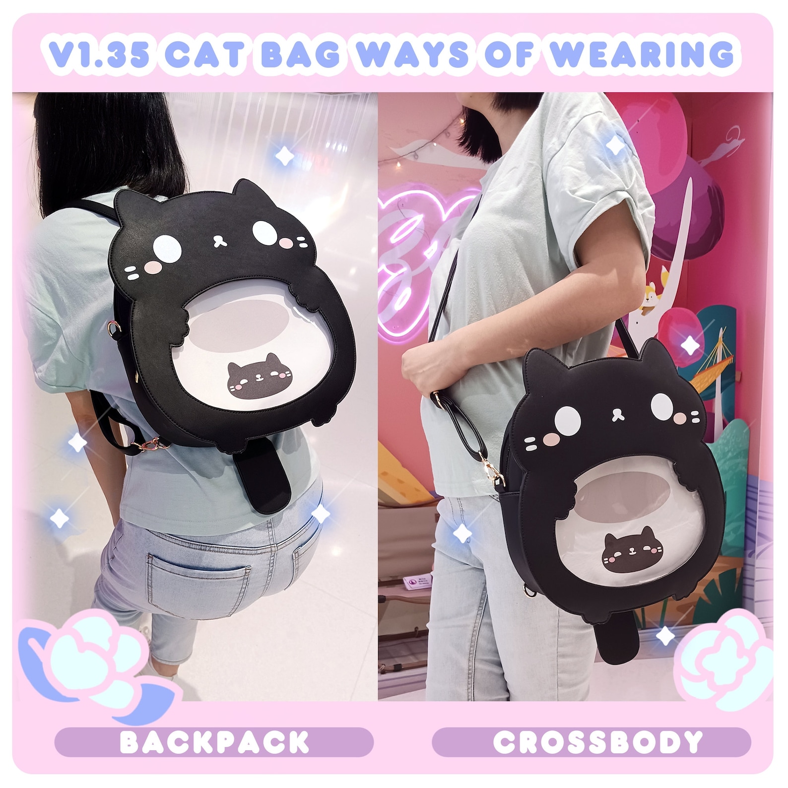 Kawaii Cat Ita Bag V1.35: Designer Display Bag (cheaper Shipping) - Etsy