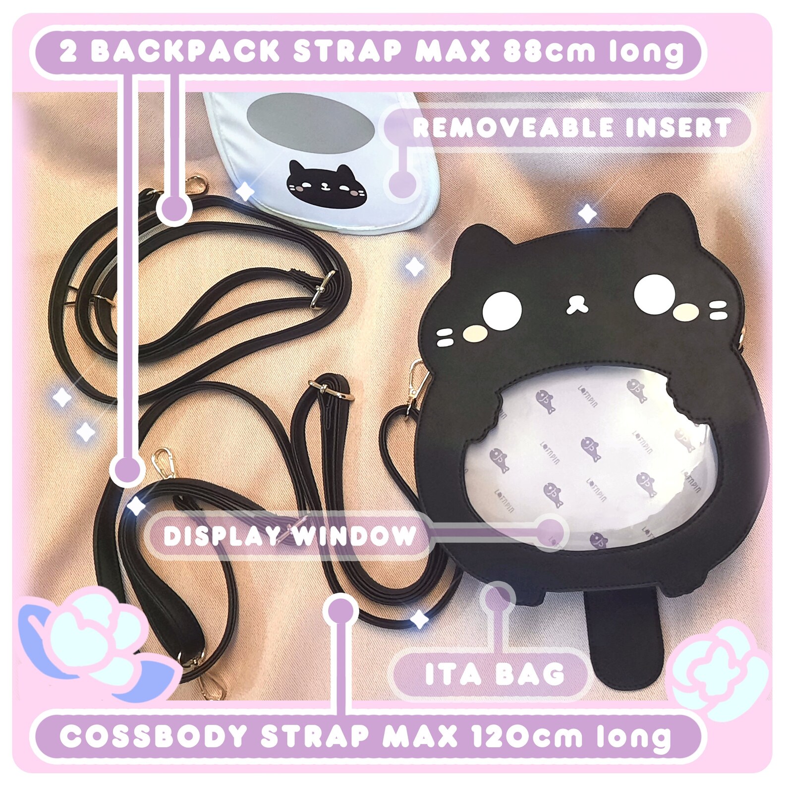 Kawaii Cat Ita Bag V1.35: Designer Display Bag (cheaper Shipping) - Etsy