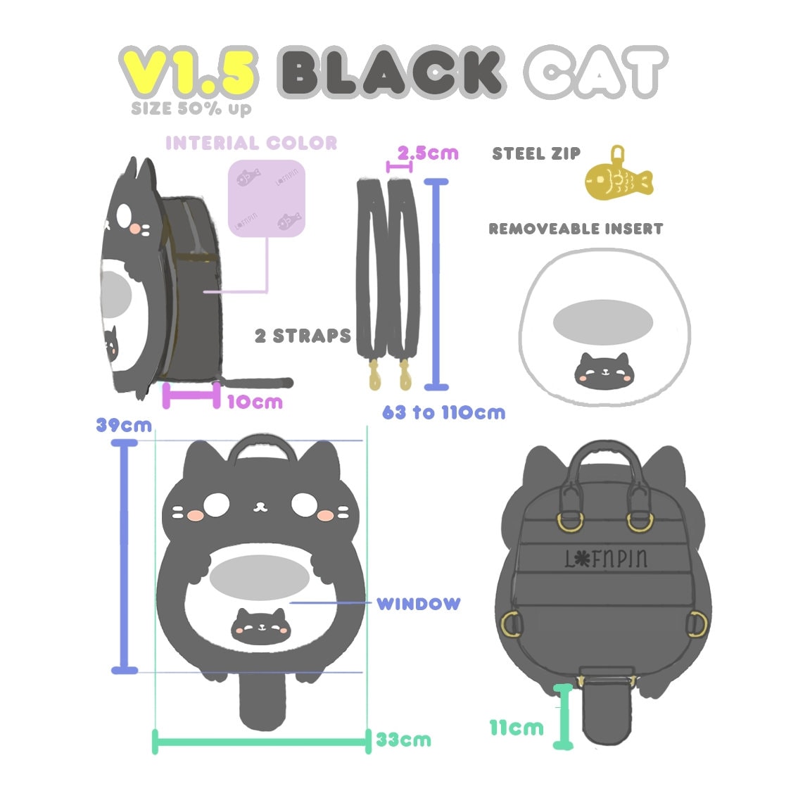 Extra Large Cat Ita Bag (v1.5): Designer Backpack With Display Window ...