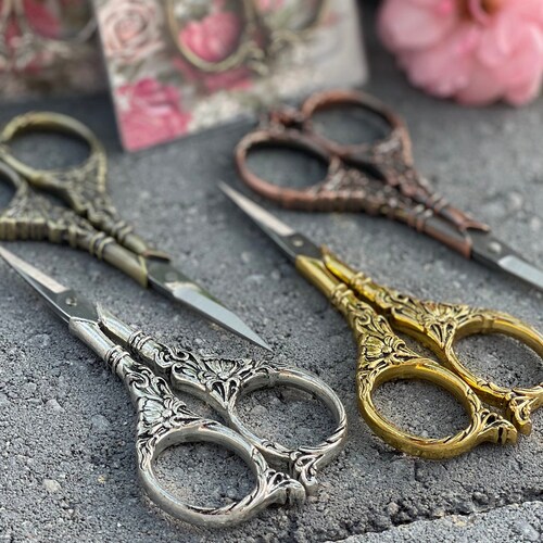 Victorian Floral Embroidery Scissors Antique Style Vintage - Etsy UK