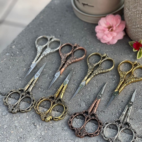 Floral Embroidery Scissors Vintage Style Scissors Vintage - Etsy