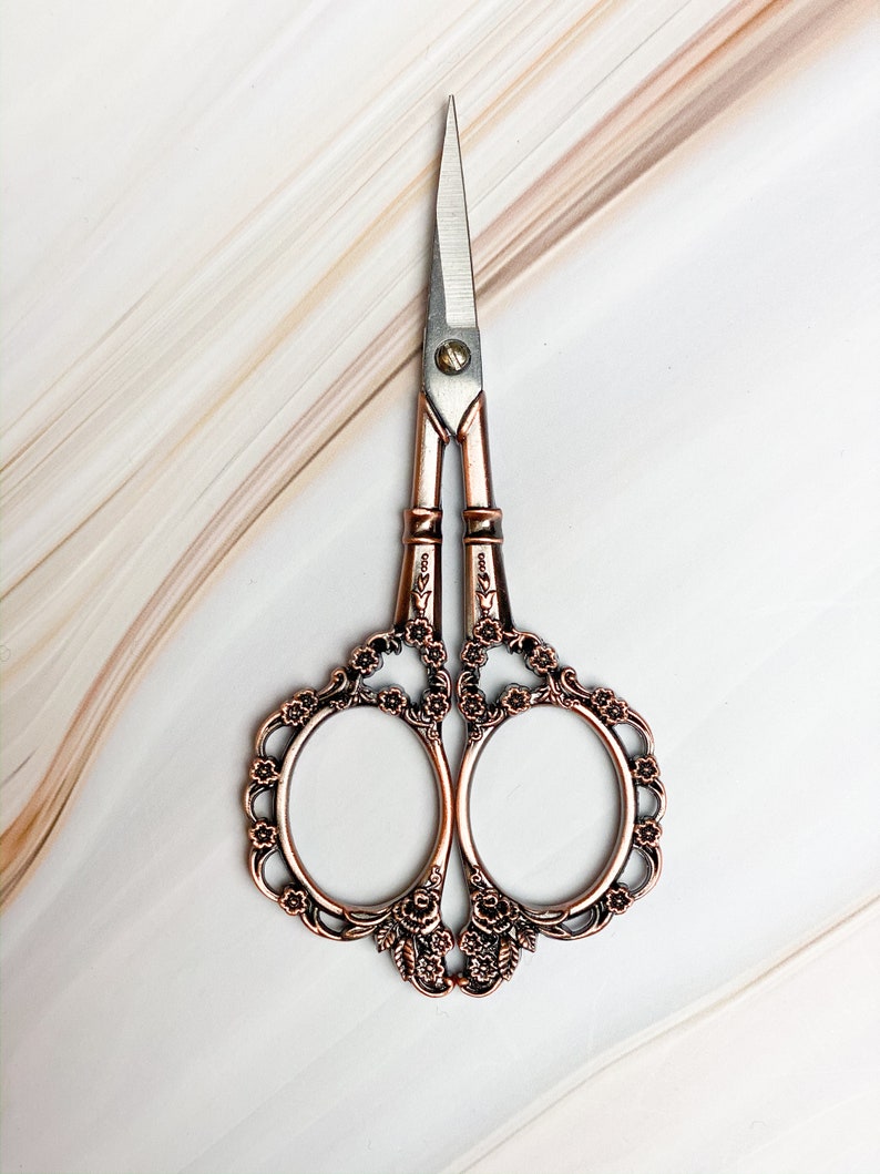 Floral Embroidery Scissors Vintage Style Scissors Vintage - Etsy