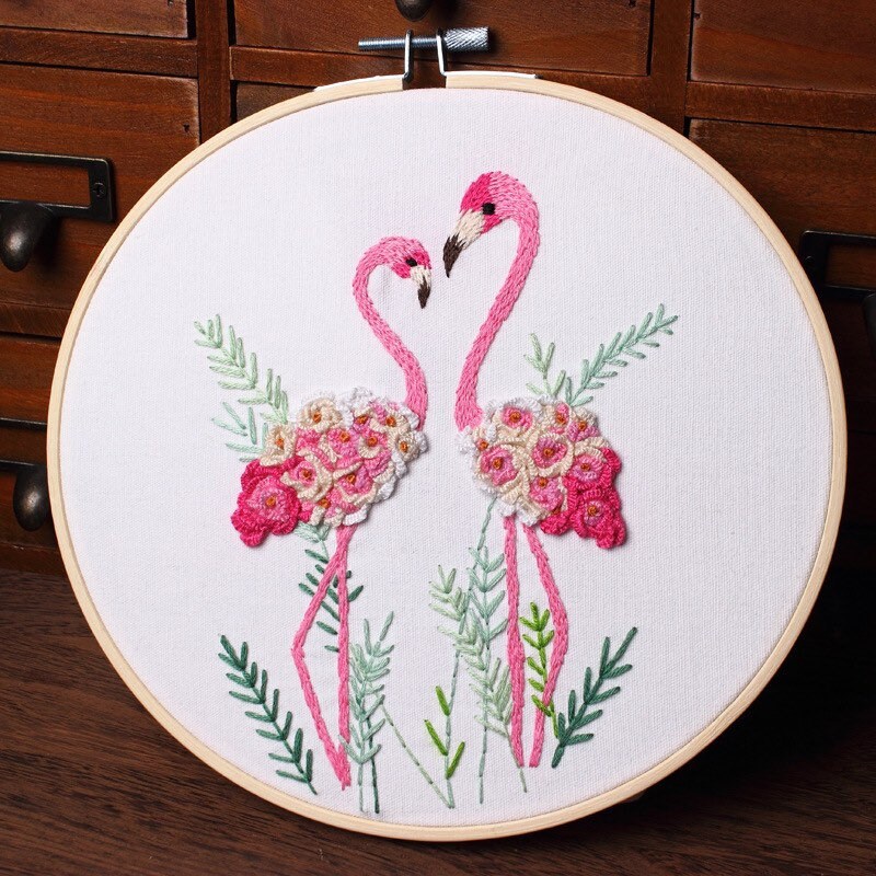 Flamingo Embroidery - Etsy