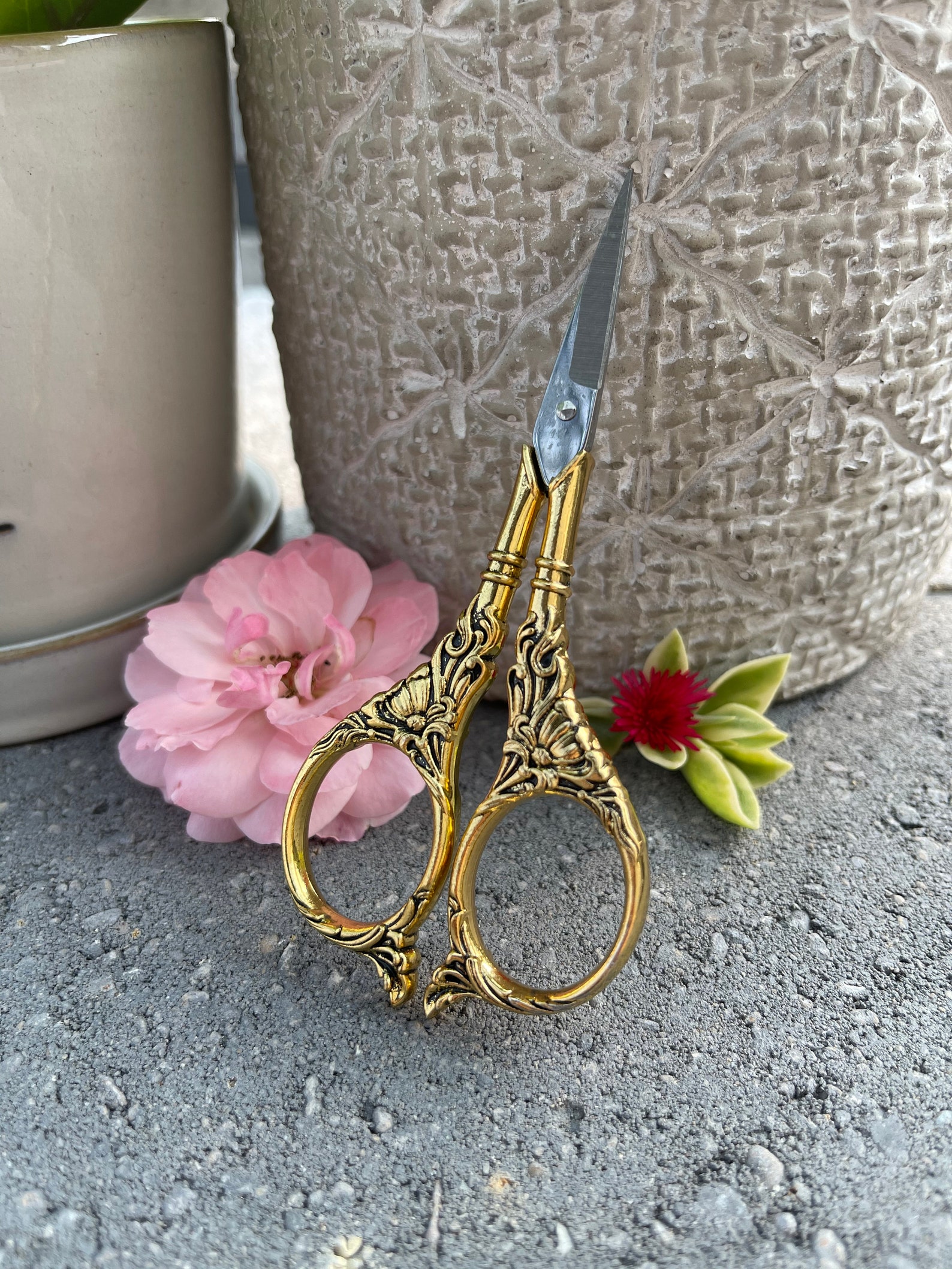 Floral Embroidery Scissors Vintage Style Scissors Vintage - Etsy
