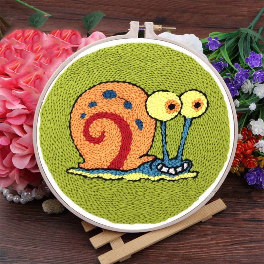 Beginner Punch Needle Kit: Snail Embroidery, All Materials Included - Etsy