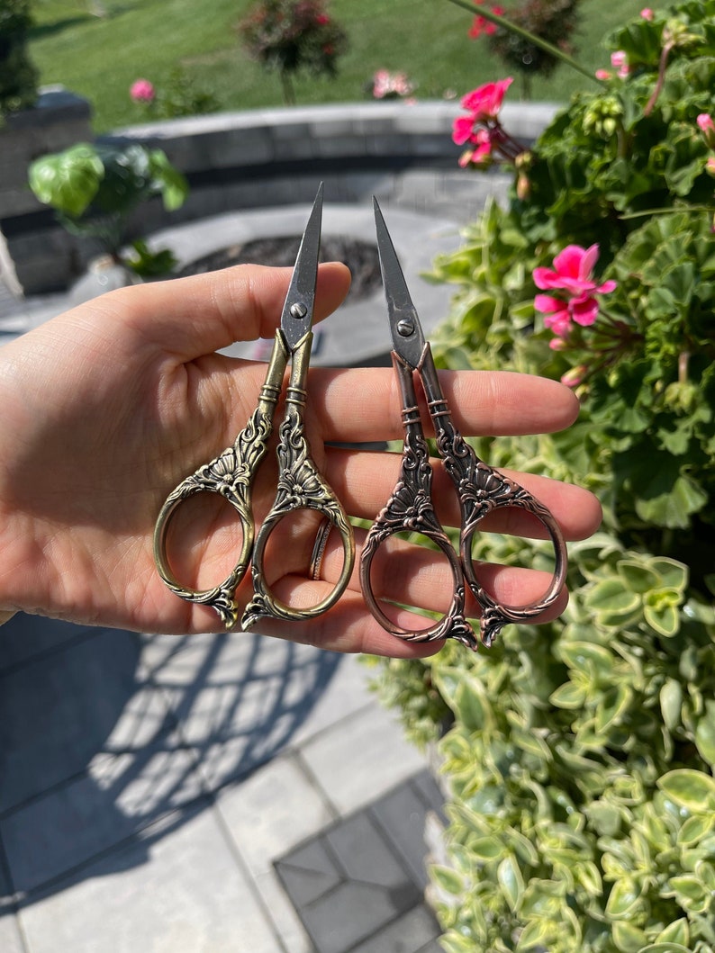 Floral Embroidery Scissors Vintage Style Scissors Vintage - Etsy