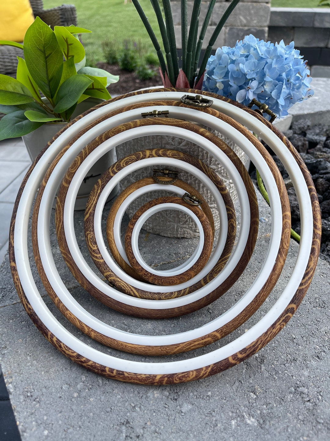 Wood-look Embroidery Hoop Set: Art Craft Sewing Display Frame - Etsy