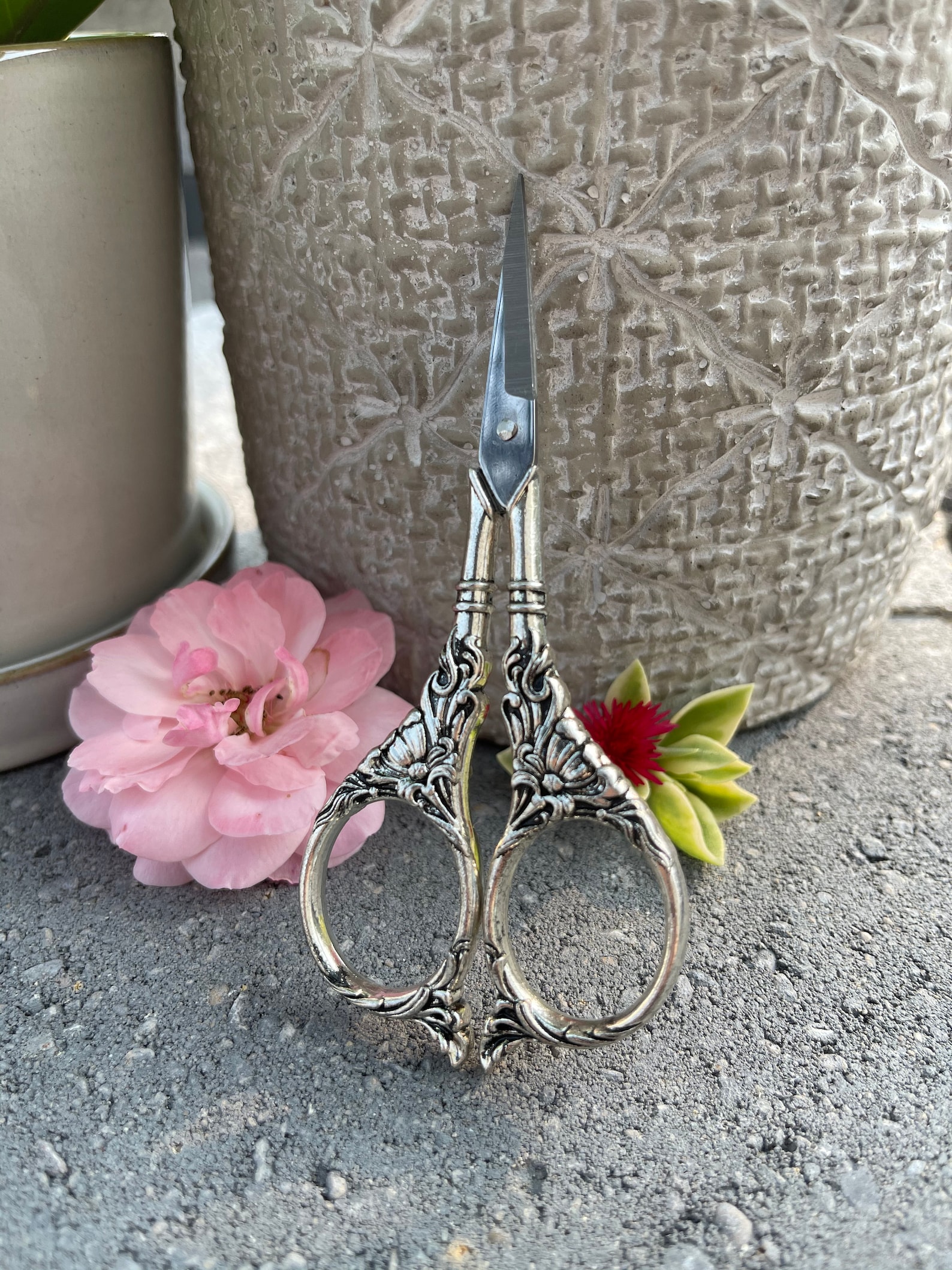 Floral Embroidery Scissors Vintage Style Scissors Vintage - Etsy