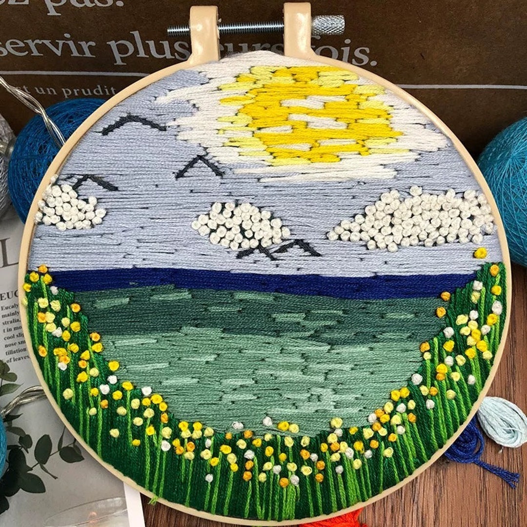 DIY Embroidery Kit Beginner, Crewel Embroidery Kit, Modern Embroidery ...