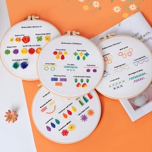 Beginner Embroidery Kit: Set of 4 Modern Stitch Samplers - Etsy