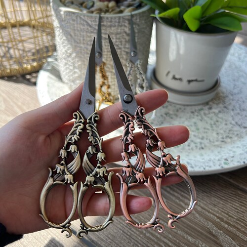 Floral Embroidery Scissors Vintage Style Scissors Vintage - Etsy