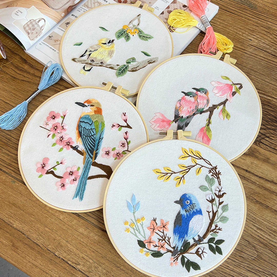 Bird Embroidery Kit: Modern Floral Crewel Craft (beginner) - Etsy