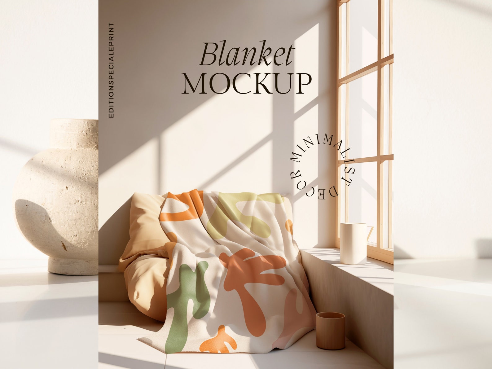 Modern Blanket Mockup for Artist and POD - Easy Smart Object PSD ...