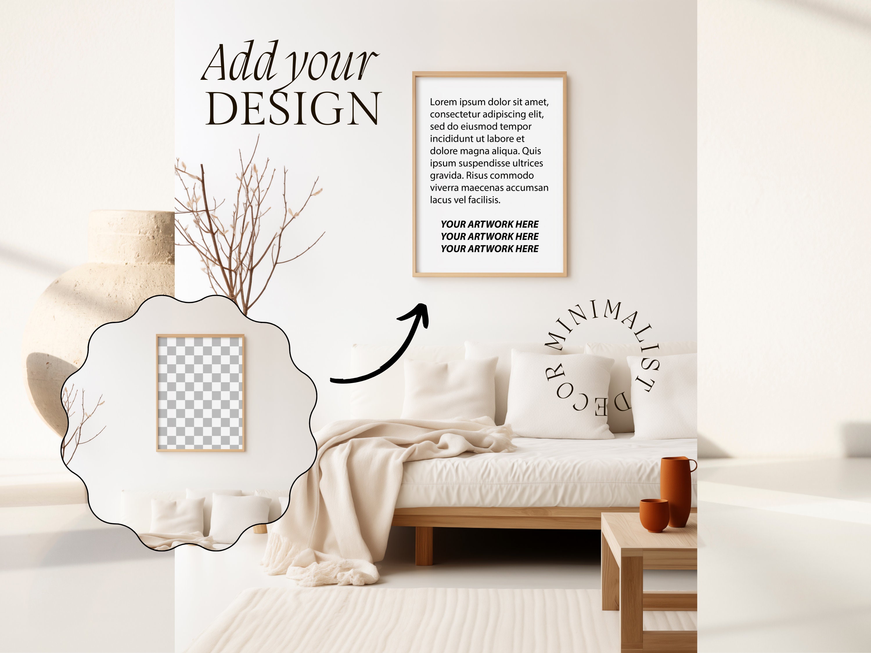 Clean Aesthetic Frame Mockup - Vertical Poster 18x24 - 4:5 Ratio ...