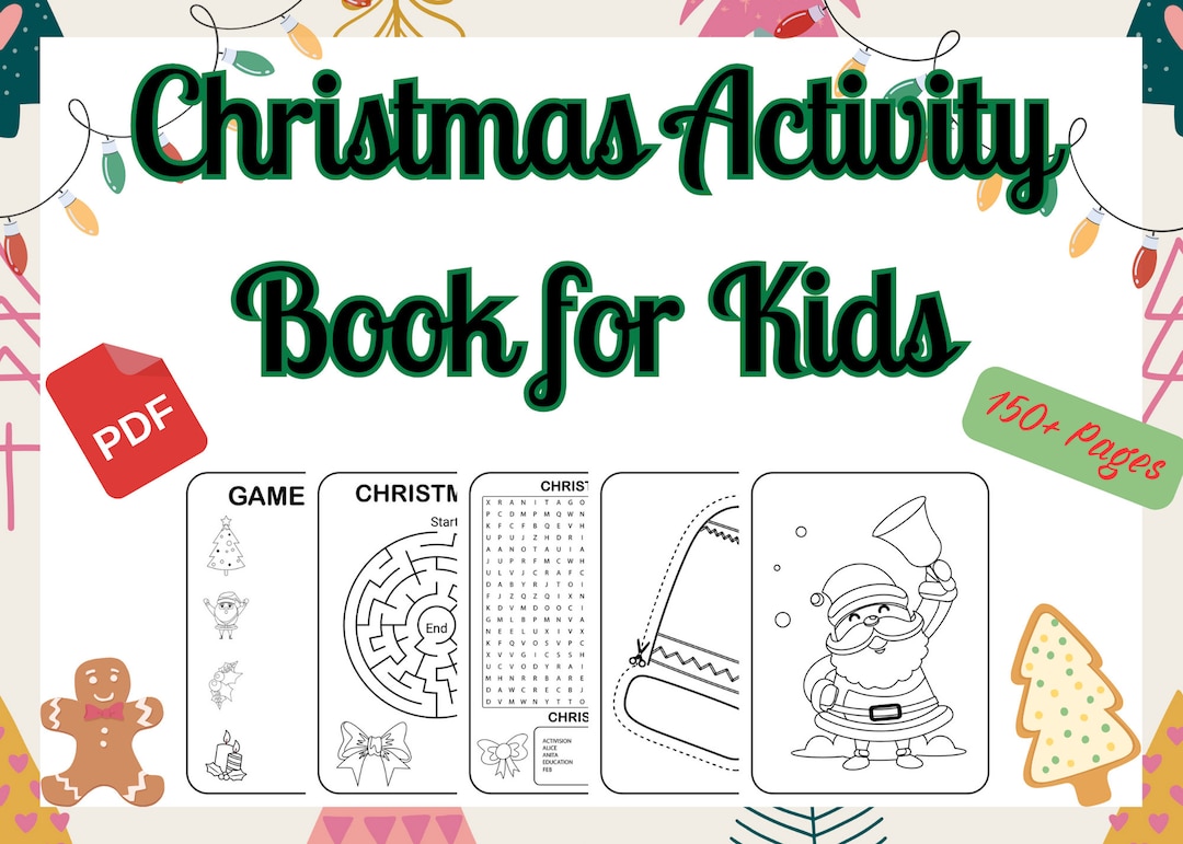 Christmas Holiday Activity Book for Kids - 150+ Pages - Digital ...