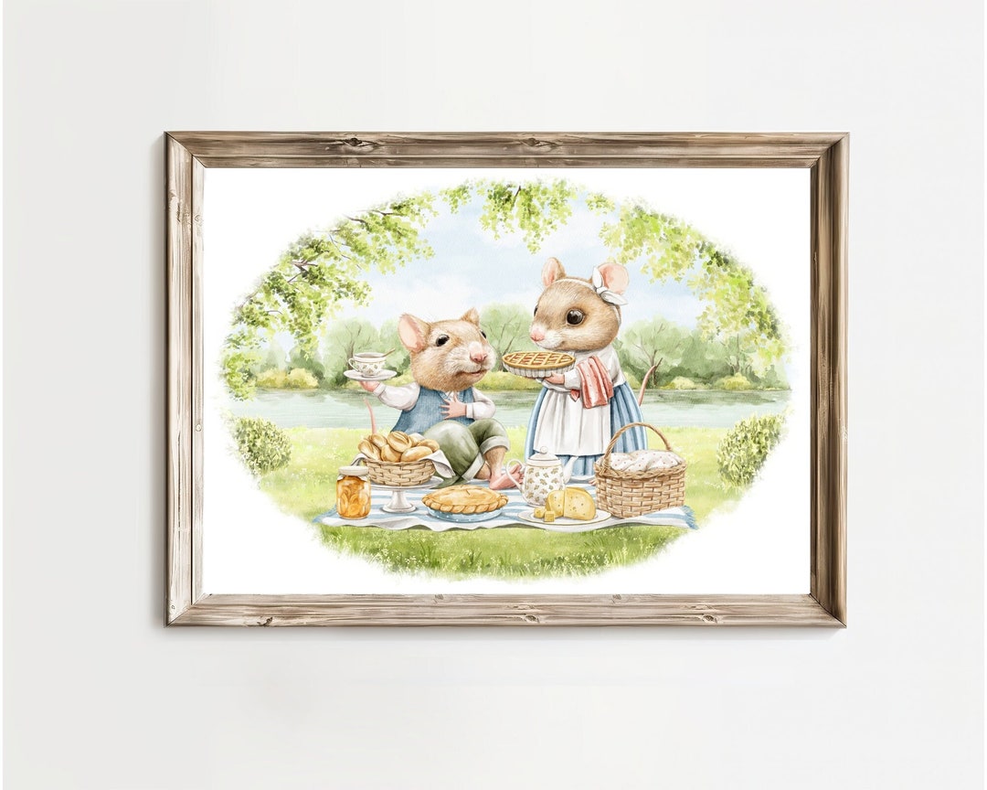 Wind in the Willows Inspired Mice Having A Picnic by the River ...