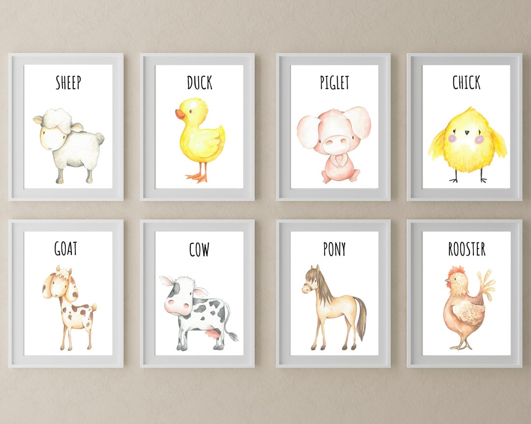 farmyard-animal-and-their-names-prints-nursery-prints-etsy