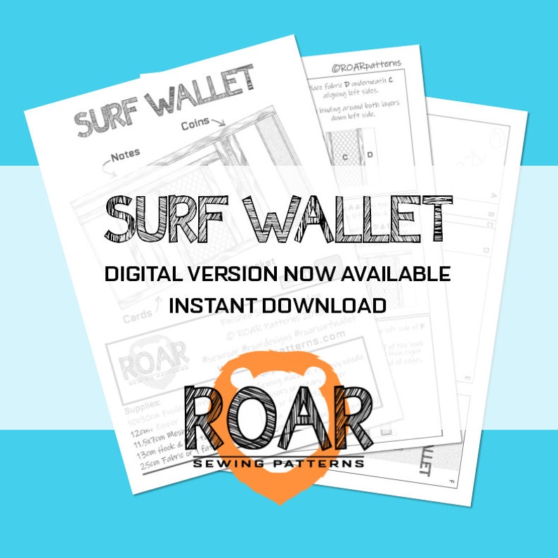 SURF WALLET Pdf Digital Sewing Pattern Instant Download - Etsy