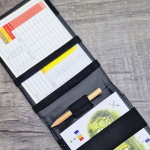 Personalized Golf Scorecard Holder: Black Leatherette Yardage Book - Etsy