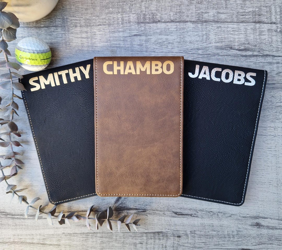 Personalised Golf Scorecard Holder/yardage Book - Free Customisation in ...