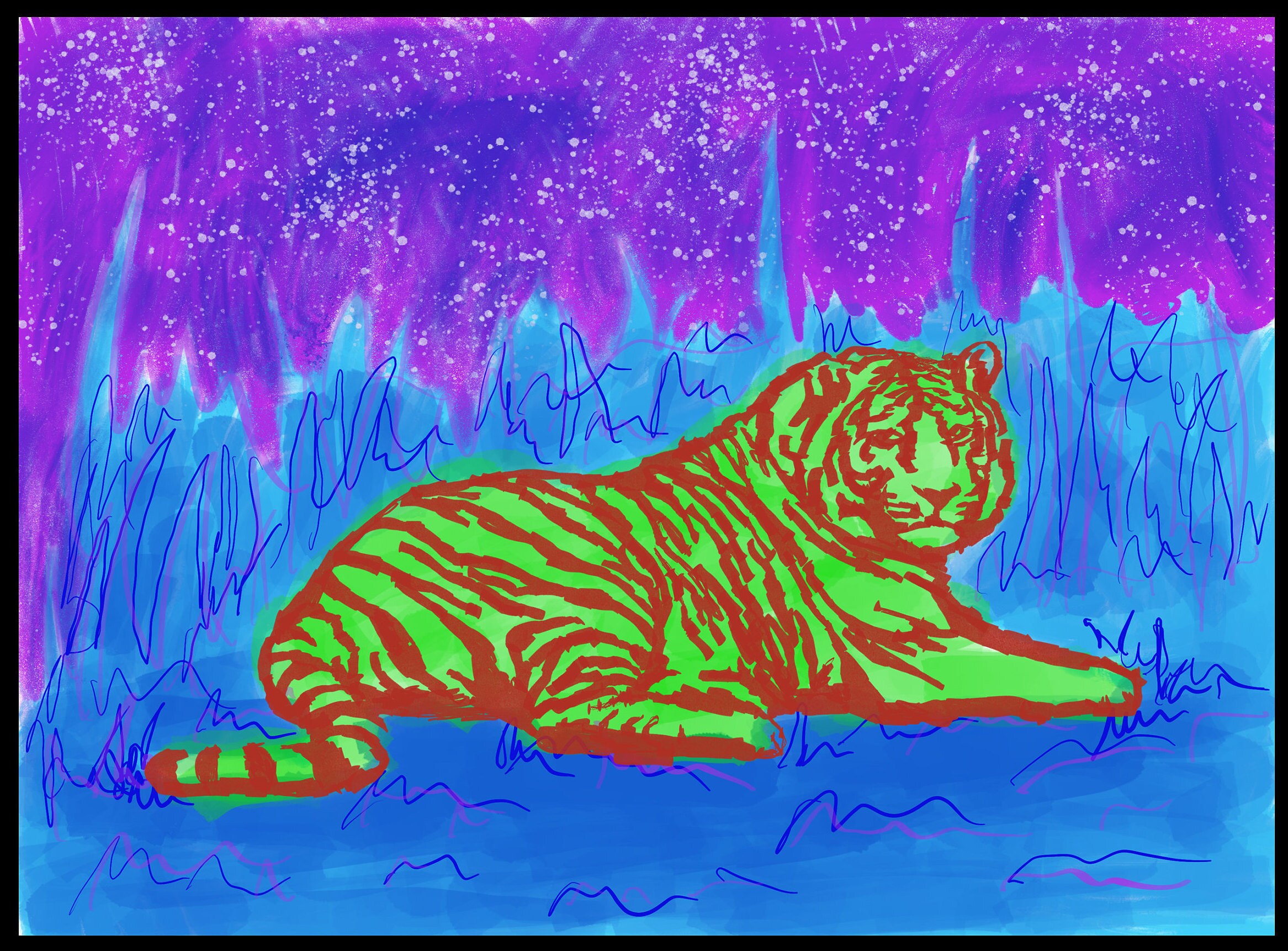 Neon Tiger Art Print - Etsy