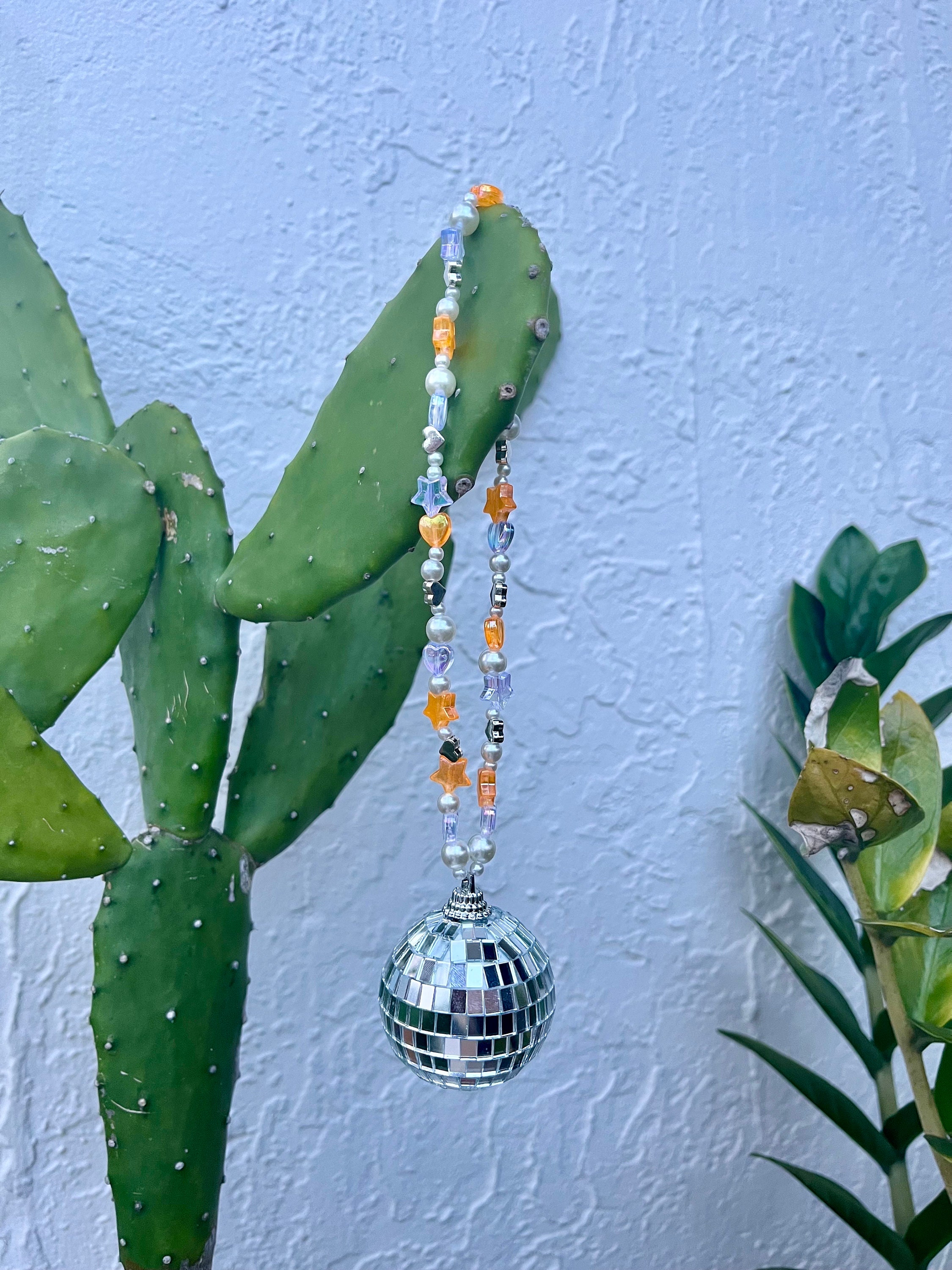 Pearly Orange Porta-party Disco Ball Car Charm - Etsy