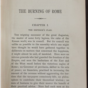 The Burning of Rome 1892 Illustrated Rare Antique Victorian Old Book of ...