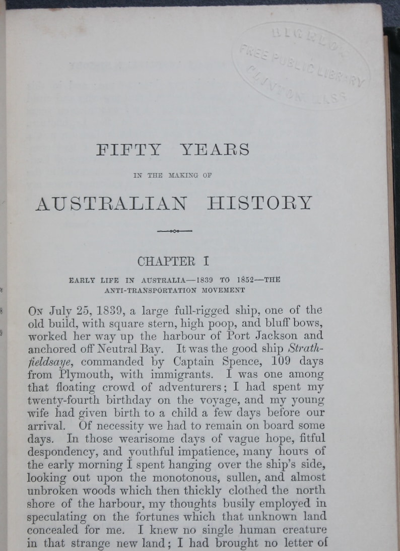 50 Years of Australian History 1892 Antique Victorian Old Book Colonial ...