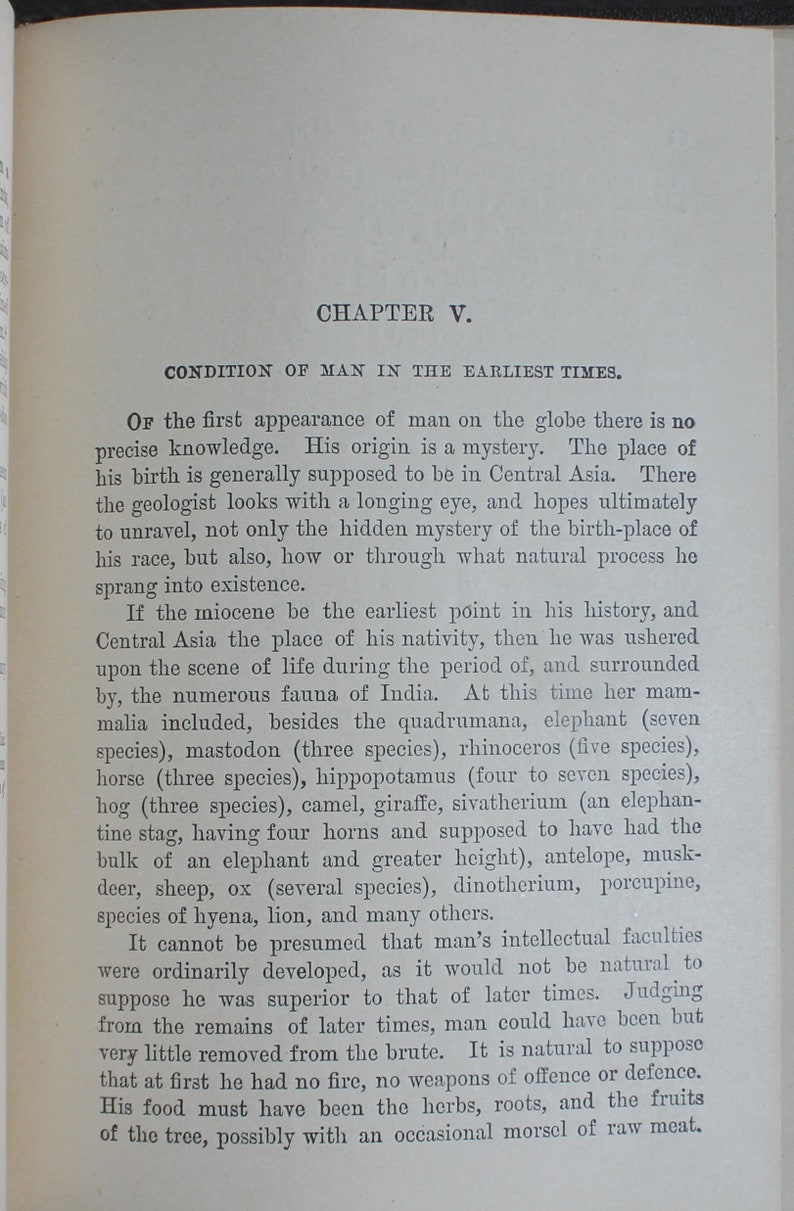 Prehistoric Man 1879 Illustrated Antique Victorian Old Book Homo ...