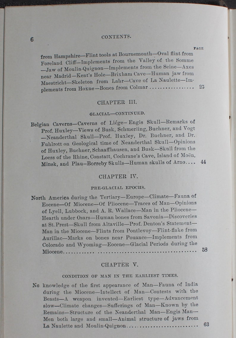 Prehistoric Man 1879 Illustrated Antique Victorian Old Book Homo ...