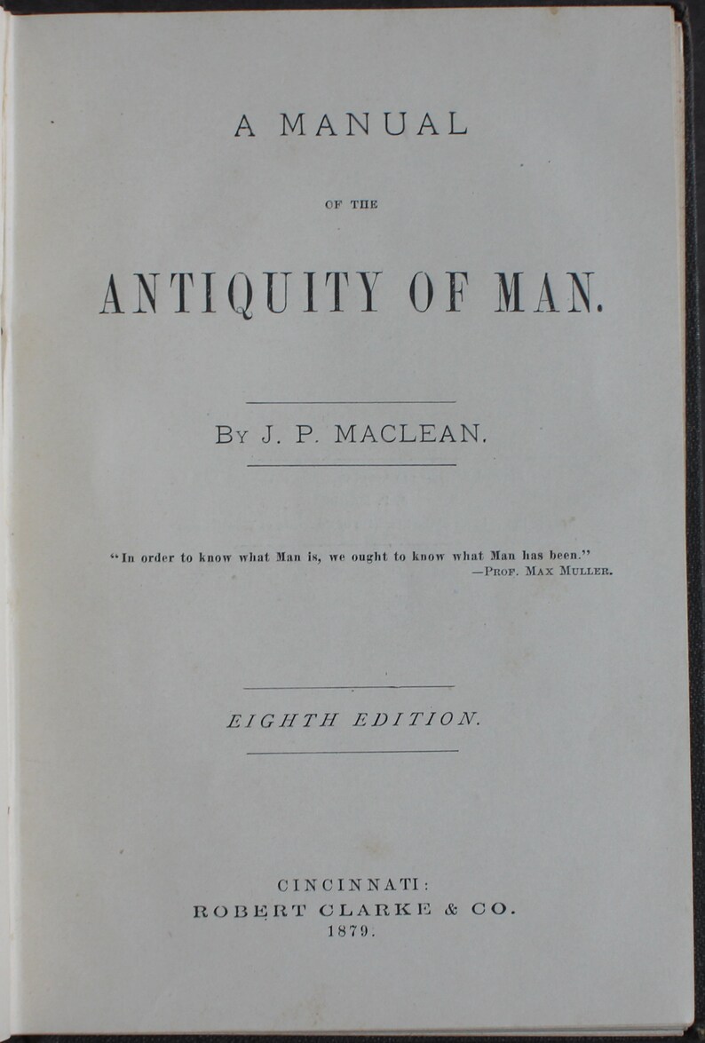Prehistoric Man 1879 Illustrated Antique Victorian Old Book Homo ...