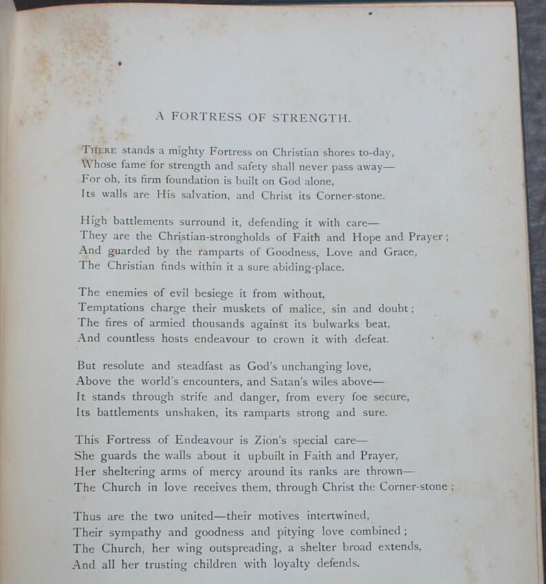 A Fortress of Strength ~1880 Illustrated (frances Brundage, Fred Hines ...