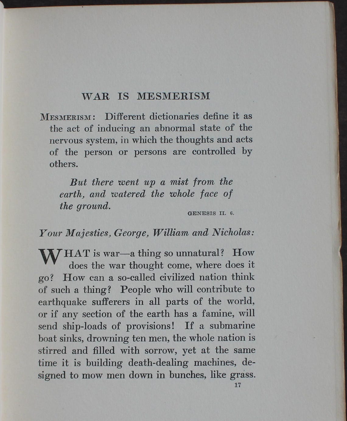 War is Mesmerism (hypnotism) 1911 Rare SIGNED Antique Edwardian Old Book Critique of War ...