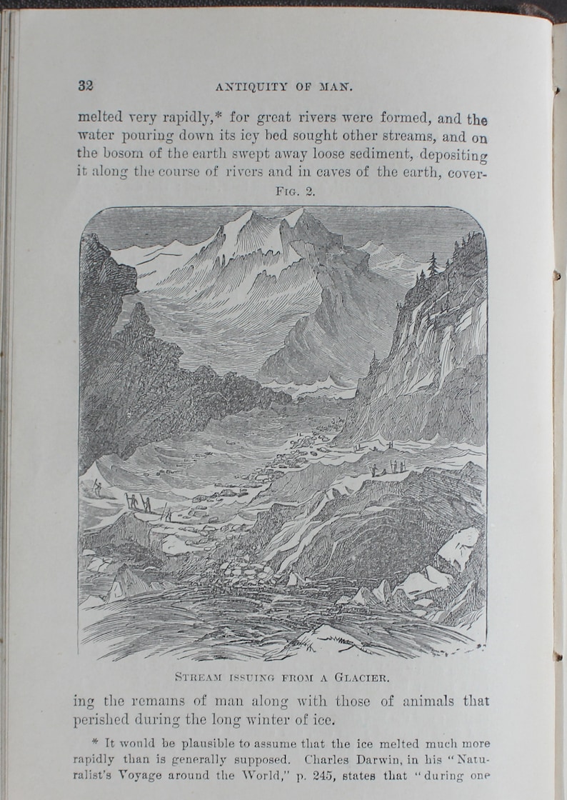 Prehistoric Man 1879 Illustrated Antique Victorian Old Book Homo ...