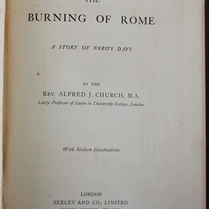 The Burning of Rome 1892 Illustrated Rare Antique Victorian Old Book of ...