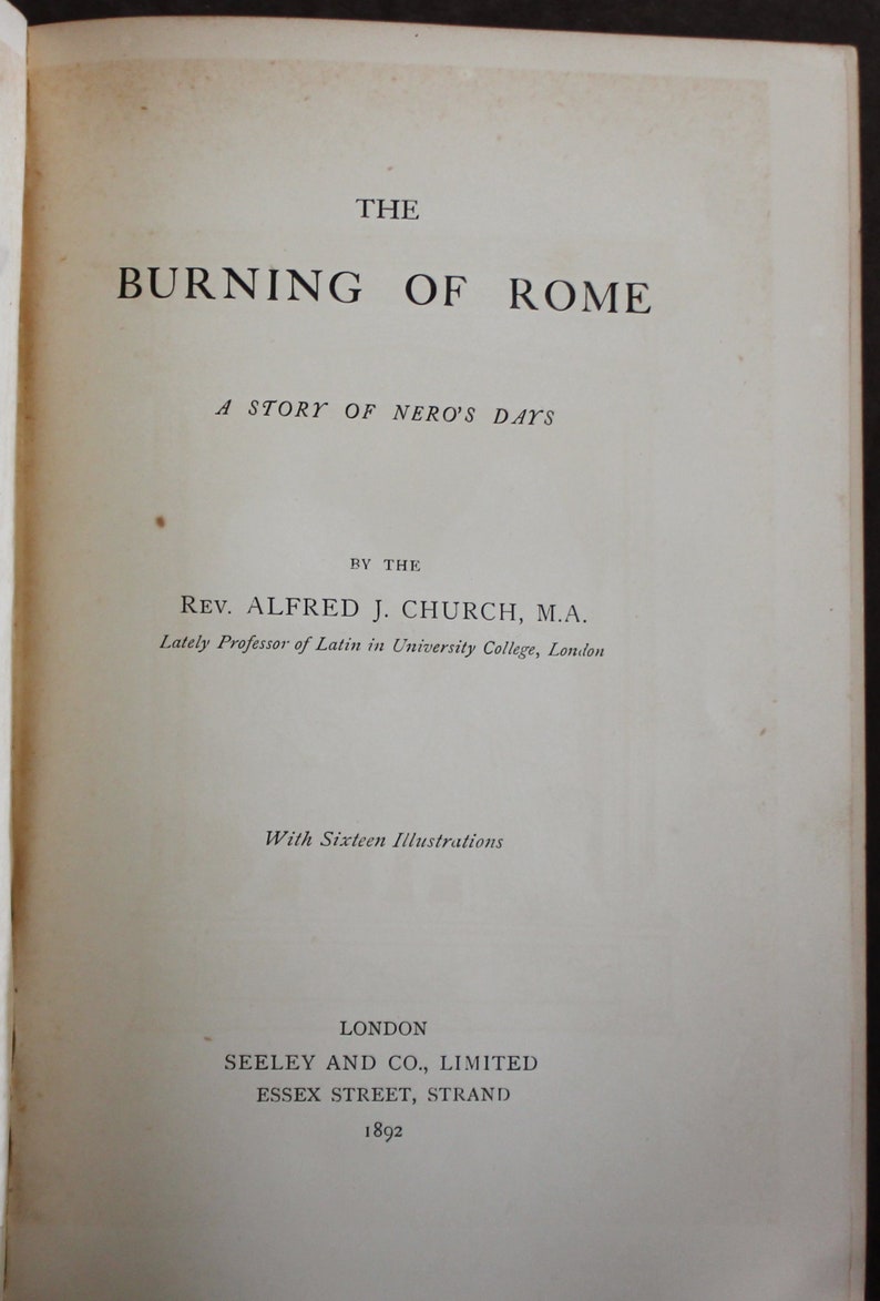 The Burning of Rome 1892 Illustrated Rare Antique Victorian Old Book of ...