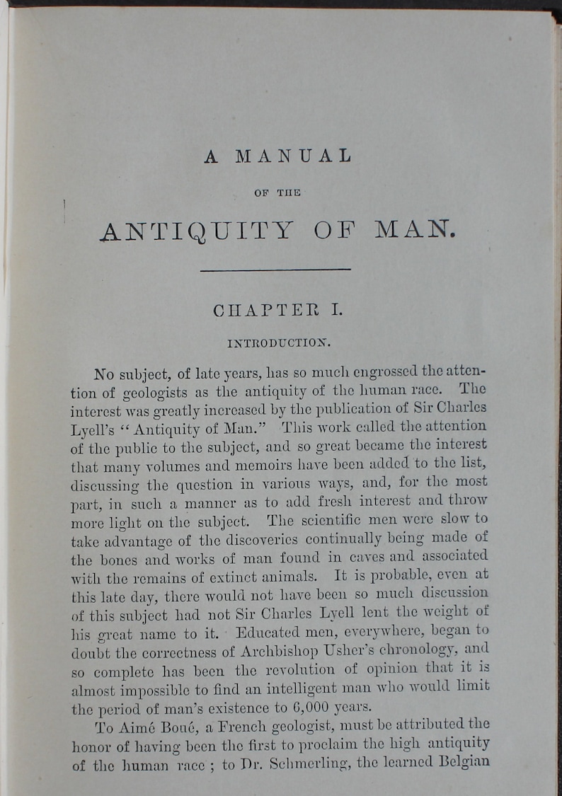 Prehistoric Man 1879 Illustrated Antique Victorian Old Book Homo ...
