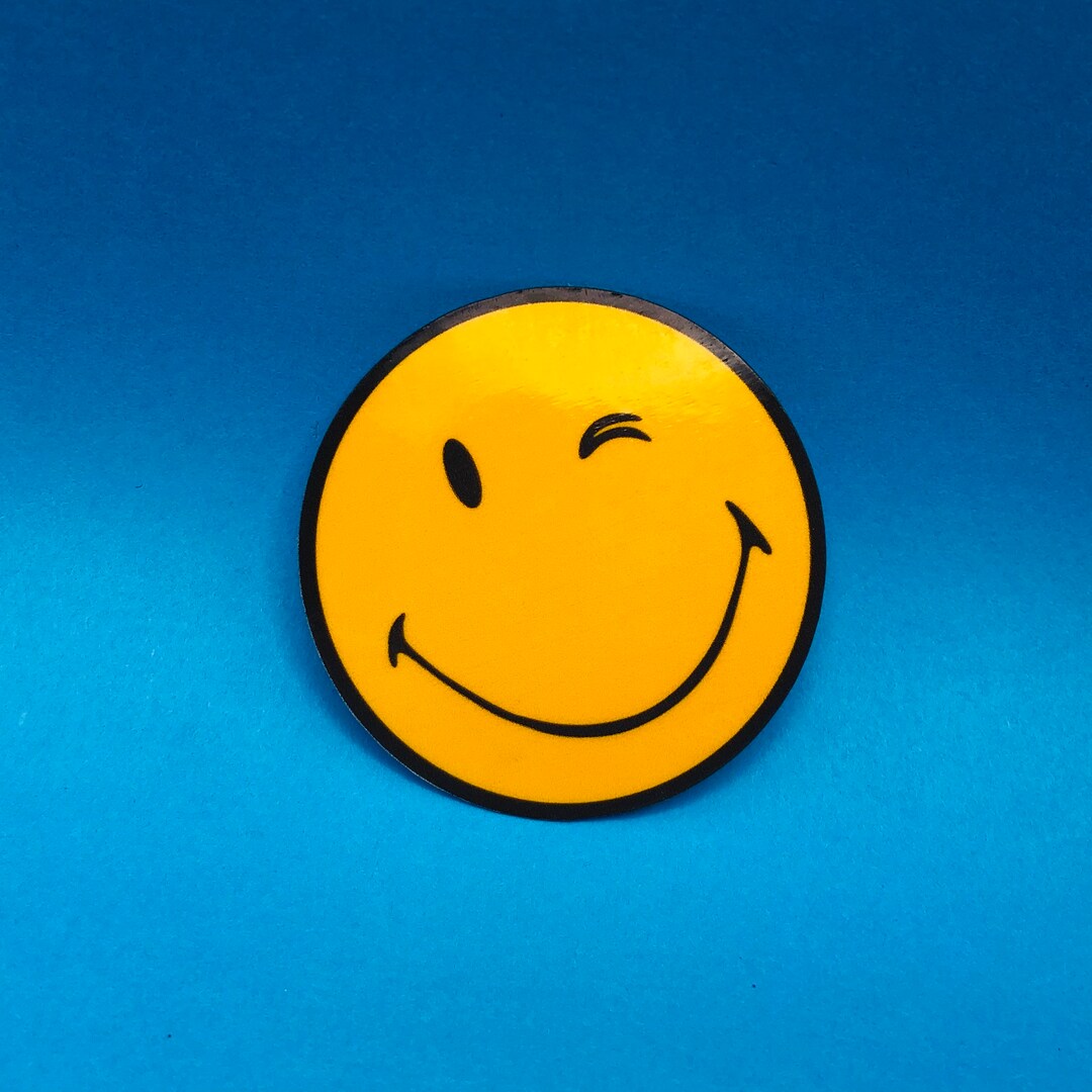 Winky Face Weatherproof Sticker - Etsy